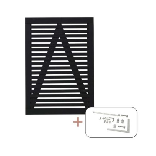 Plus Tokyo Enkeltlåge inkl. beslag Sort RAL 9005 - 100x140 cm - Wood Online