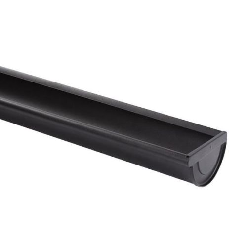 Bygtjek Tagrende Sort alu, 11" m. endebund L: 3000 mm, Højre - Wood Online